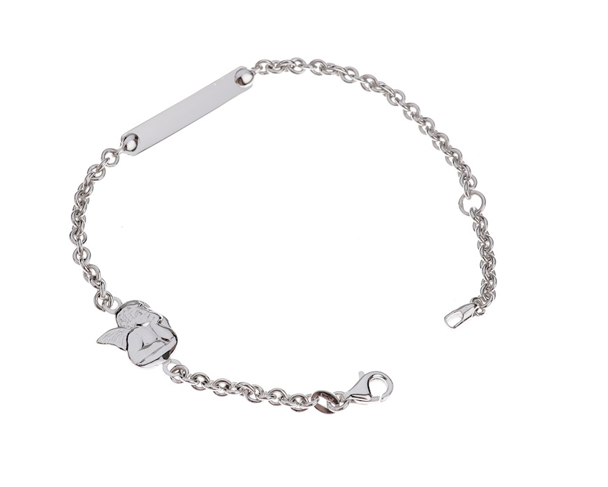 Selezione Zanolli Bracciale Angelo oro 750‰ con piastrina rettangolare ...