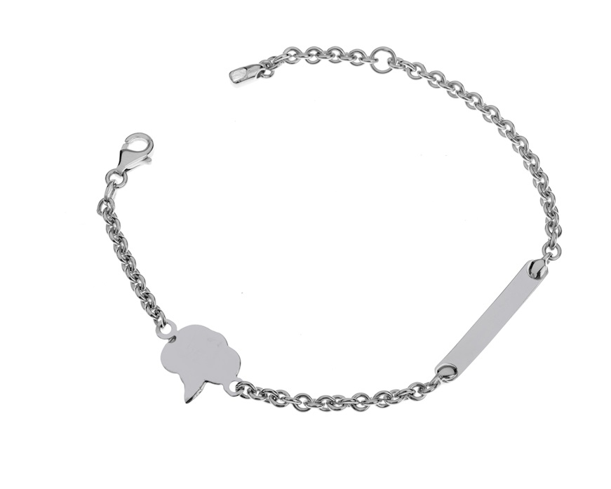 Selezione Zanolli Bracciale Angelo oro 750‰ con piastrina rettangolare ...